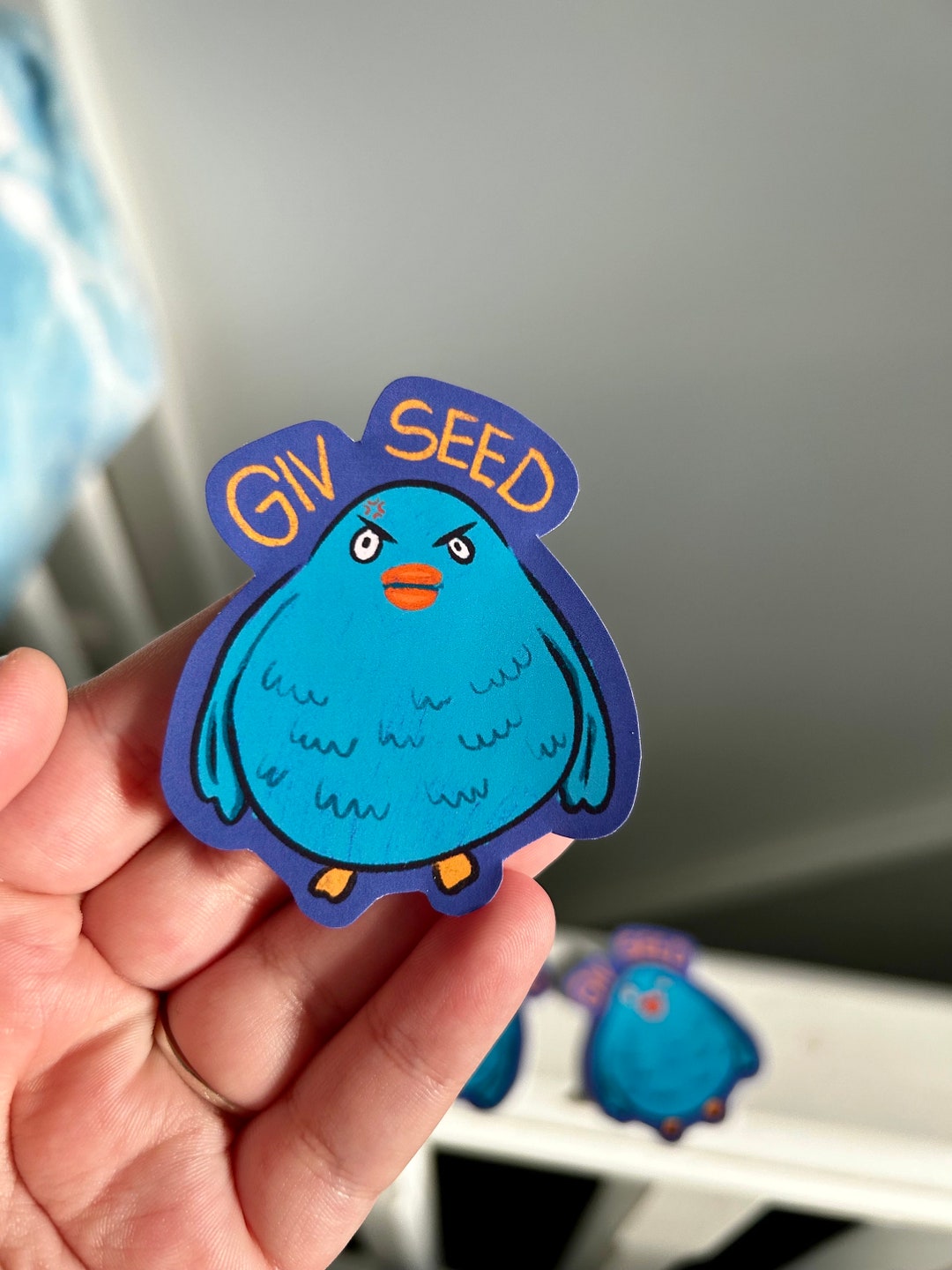 Threatening Bird Sticker , Giv Seed , Meme Sticker - Etsy