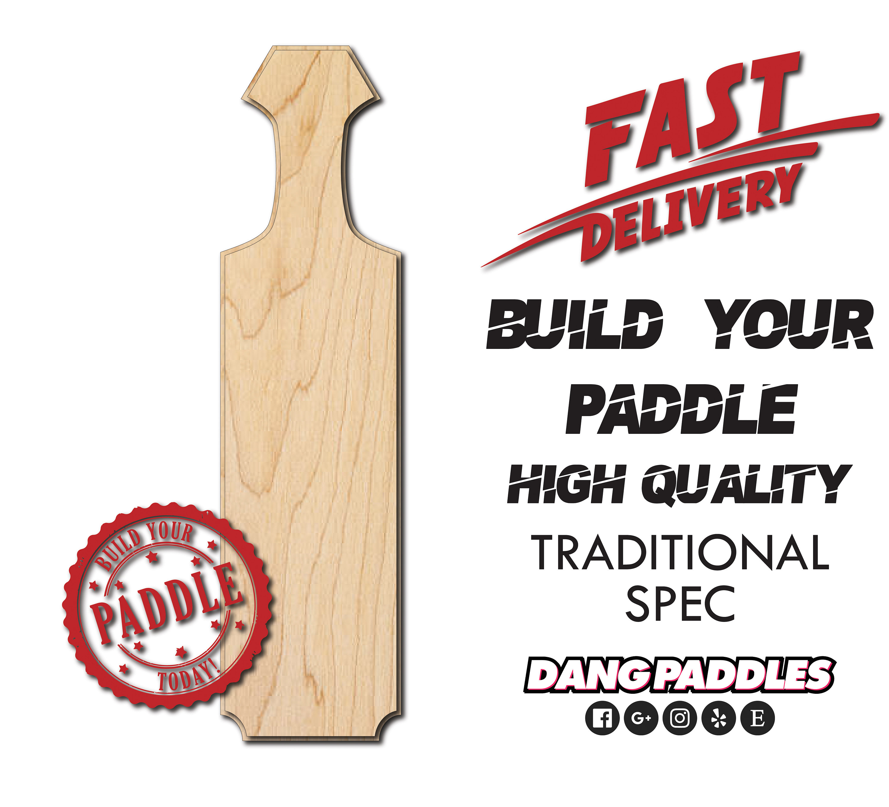 2ft Two Feet Traditional Greek Tall Blank Paddle Pledge Mom & Pops ...