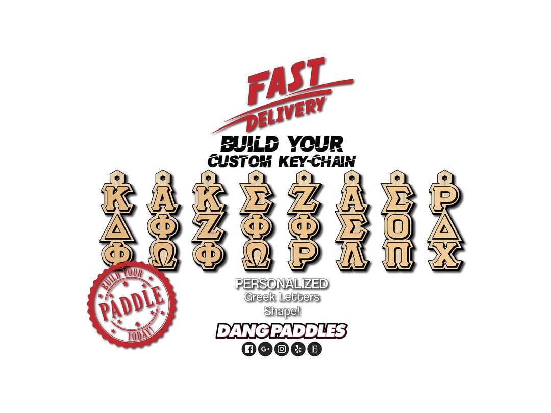 Personalized Greek Letter Shaped Dang Paddles Mini Paddle for Greek ...