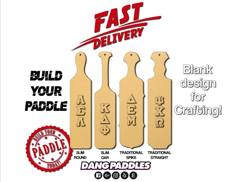 Personalized 21" Traditional Paddle With Greek Letters Kit, Build Blank ...