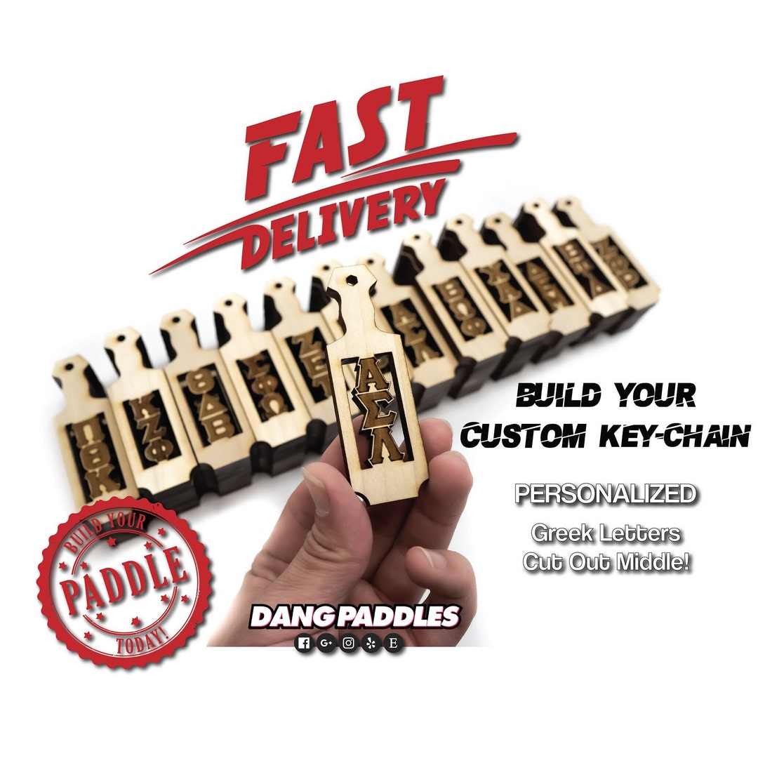Personalized Dang Paddles Mini Key Chain for Engraved Greek Fraternity ...