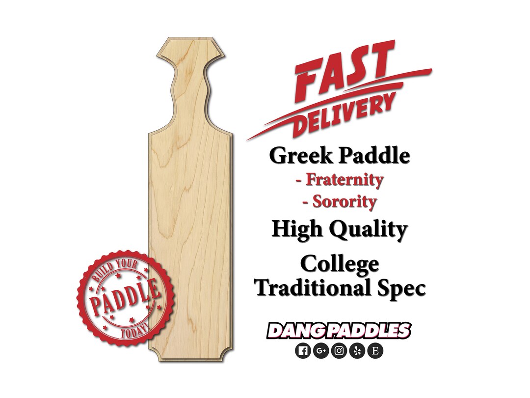 V2 2ft Two Feet Traditional Greek Tall Blank Paddle Pledge Mom Pops ...