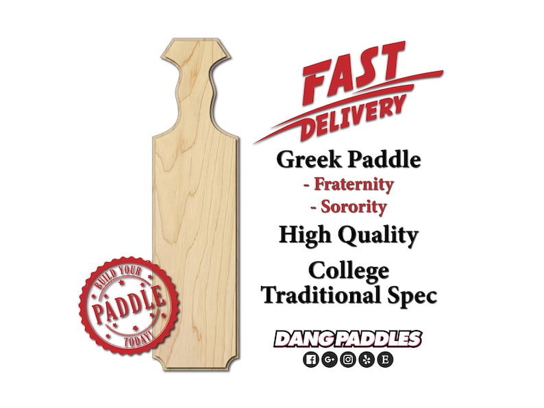 V2 2ft Two Feet Traditional Greek Tall Blank Paddle Pledge Mom Pops ...