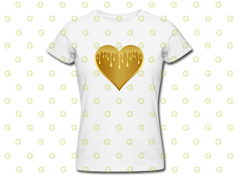 Solid Gold Dripping Heart SVG Dripping Heart Svg Drip Heart - Etsy