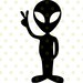 Alien With Peace Sign SVG, Space Alien Svg, UFO Alien Svg, Peace Symbol ...