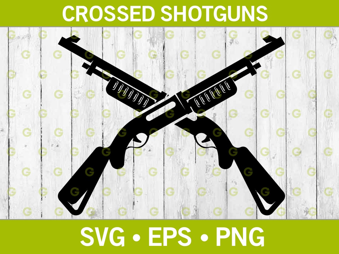 Crossed Shotguns SVG, Double Barrel Guns, Shotgun Crossbones, Hunting ...