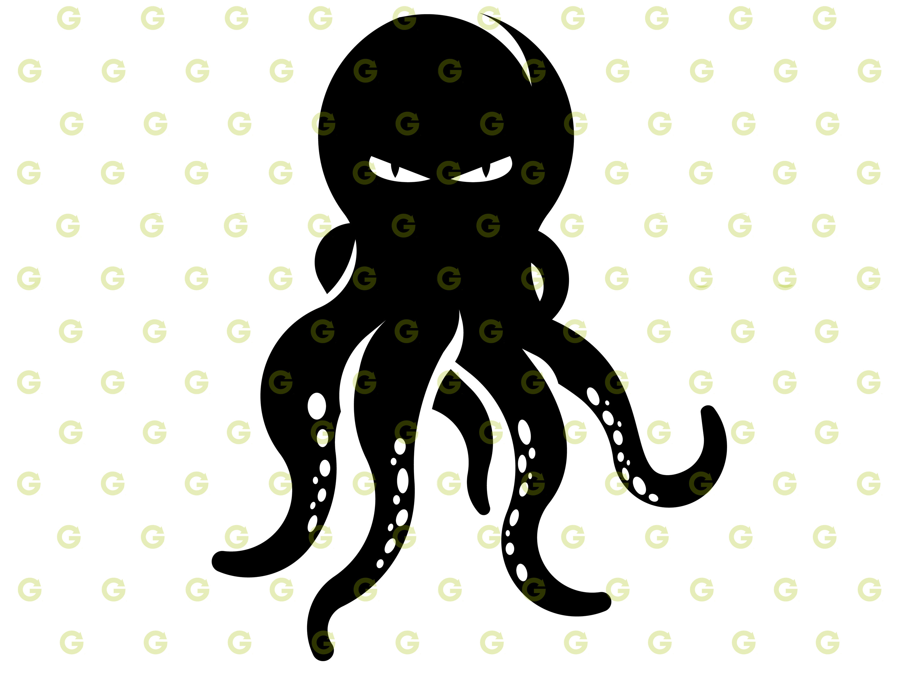 Angry Ocean Octopus SVG Funny Octopus Svg Ocean Animal Svg - Etsy