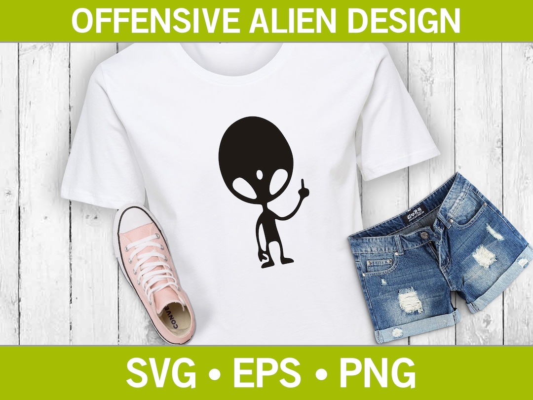 Alien Giving Middle Finger SVG, Middle Finger Svg, UFO Alien Svg, Funny ...