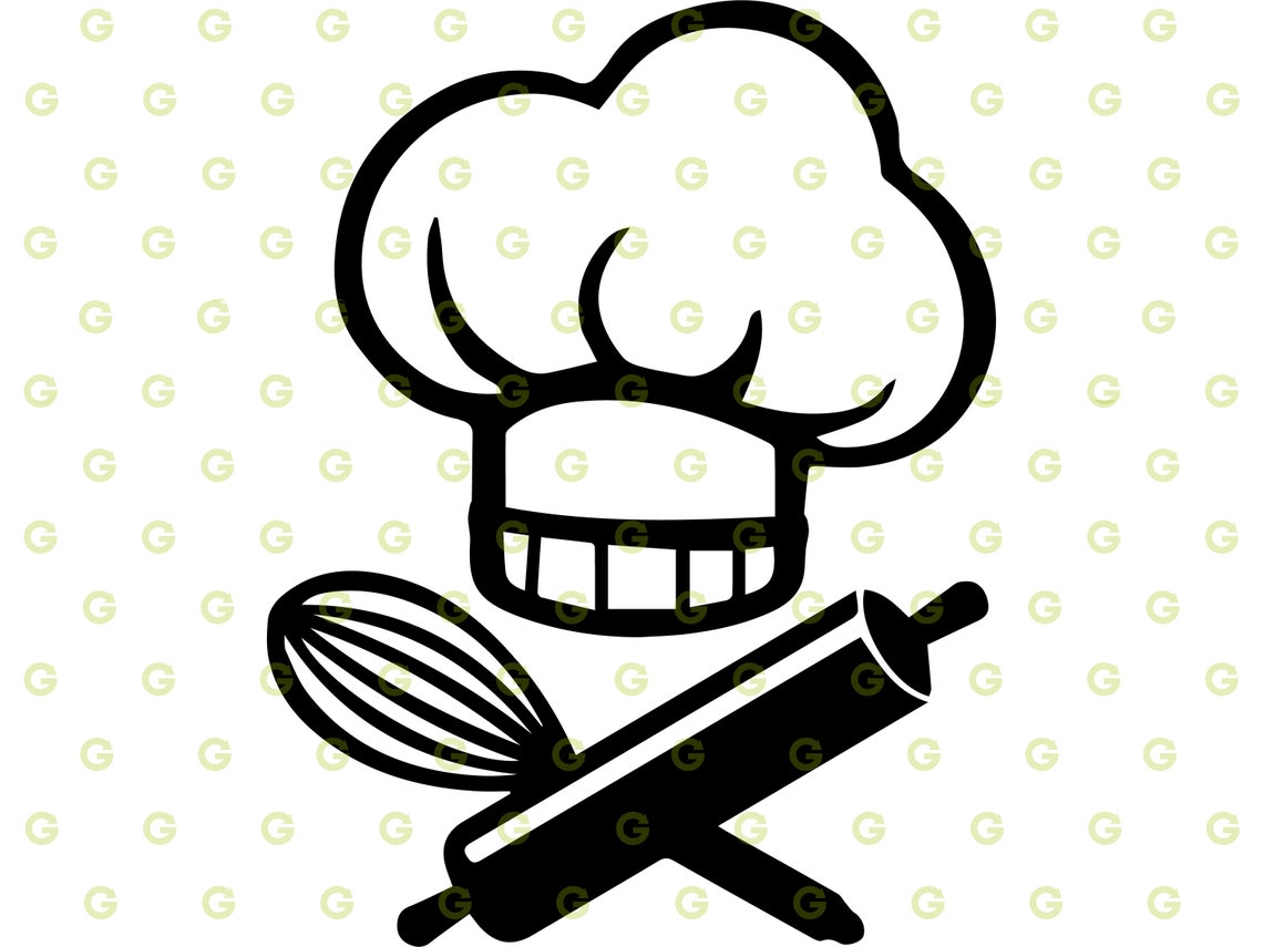 Chef Hat and Baking Utensils SVG Food Svg Cooking SVG Chef | Etsy
