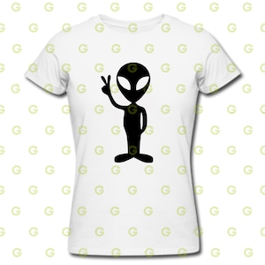 Alien With Peace Sign SVG, Space Alien Svg, UFO Alien Svg, Peace Symbol ...
