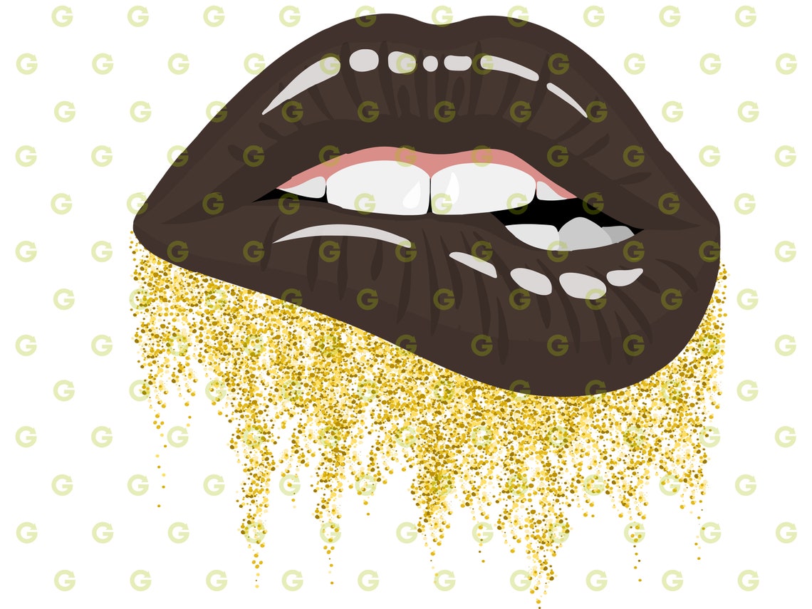 Fashion Glitter Dripping Lips Svg Drip Lips Svg Biting Lips - Etsy