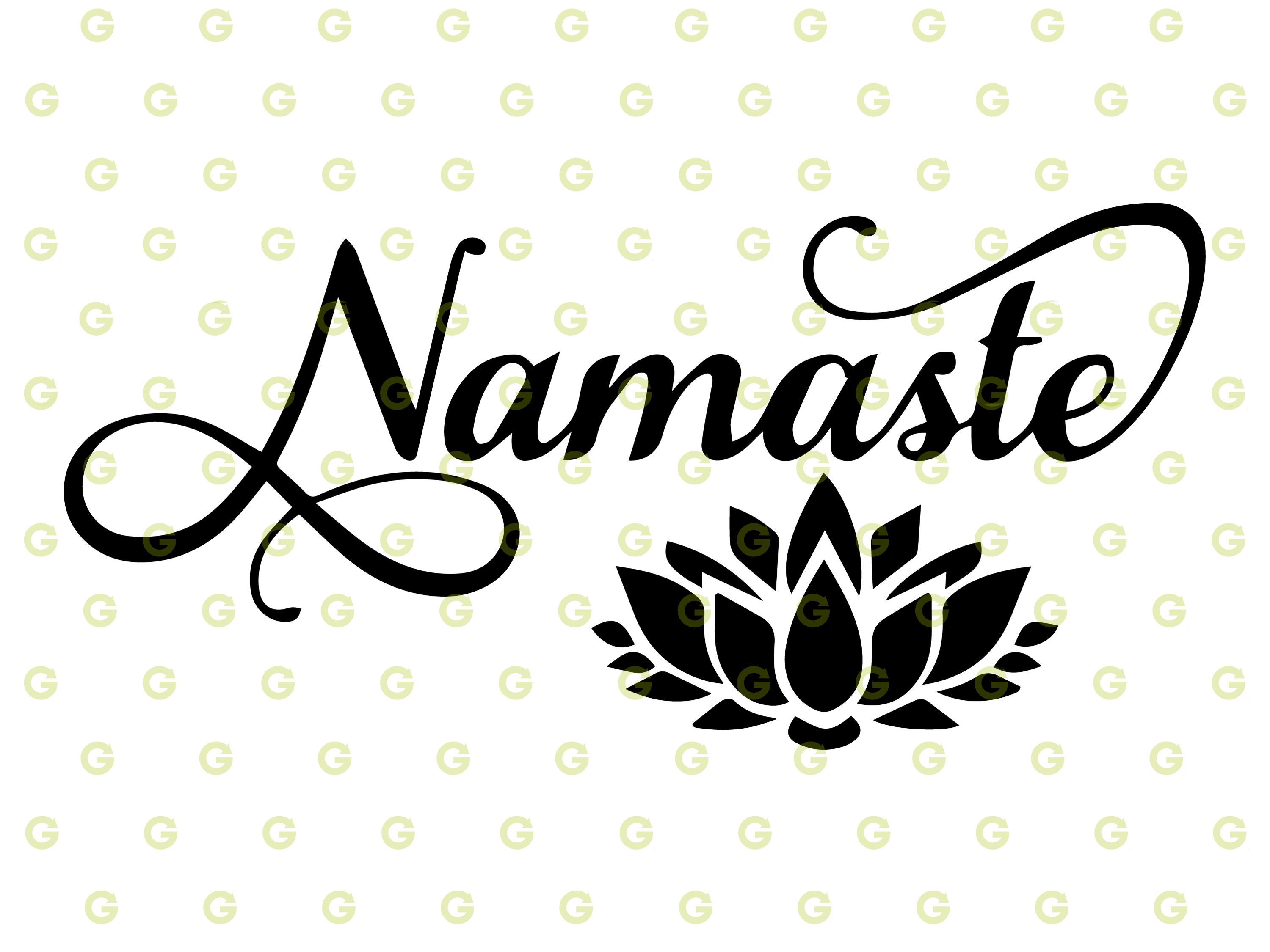 Namaste SVG, Lotus Flower SVG, Heart SVG, Love Svg, Yoga Svg, Wall Art ...