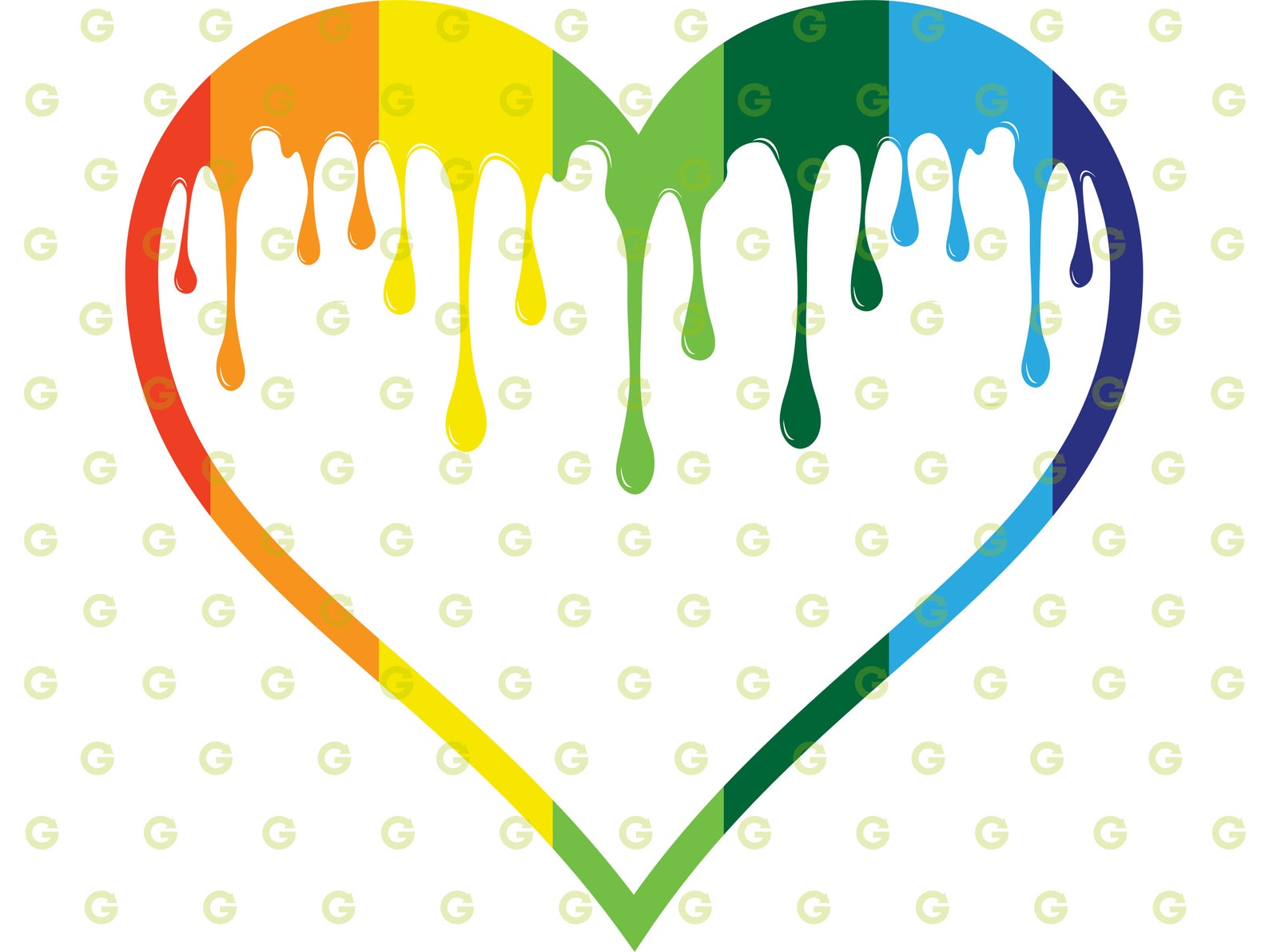 Rainbow Pride Dripping Heart SVG Cut File Drip Heart Svg - Etsy