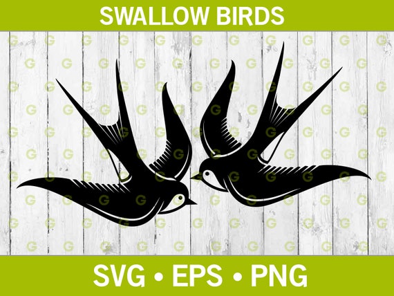 Two Swallows Flying SVG Swallow Bird Svg Animal Svg Flying | Etsy