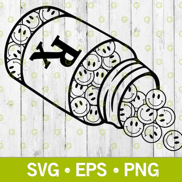 Happy Face Pill Bottle - Etsy