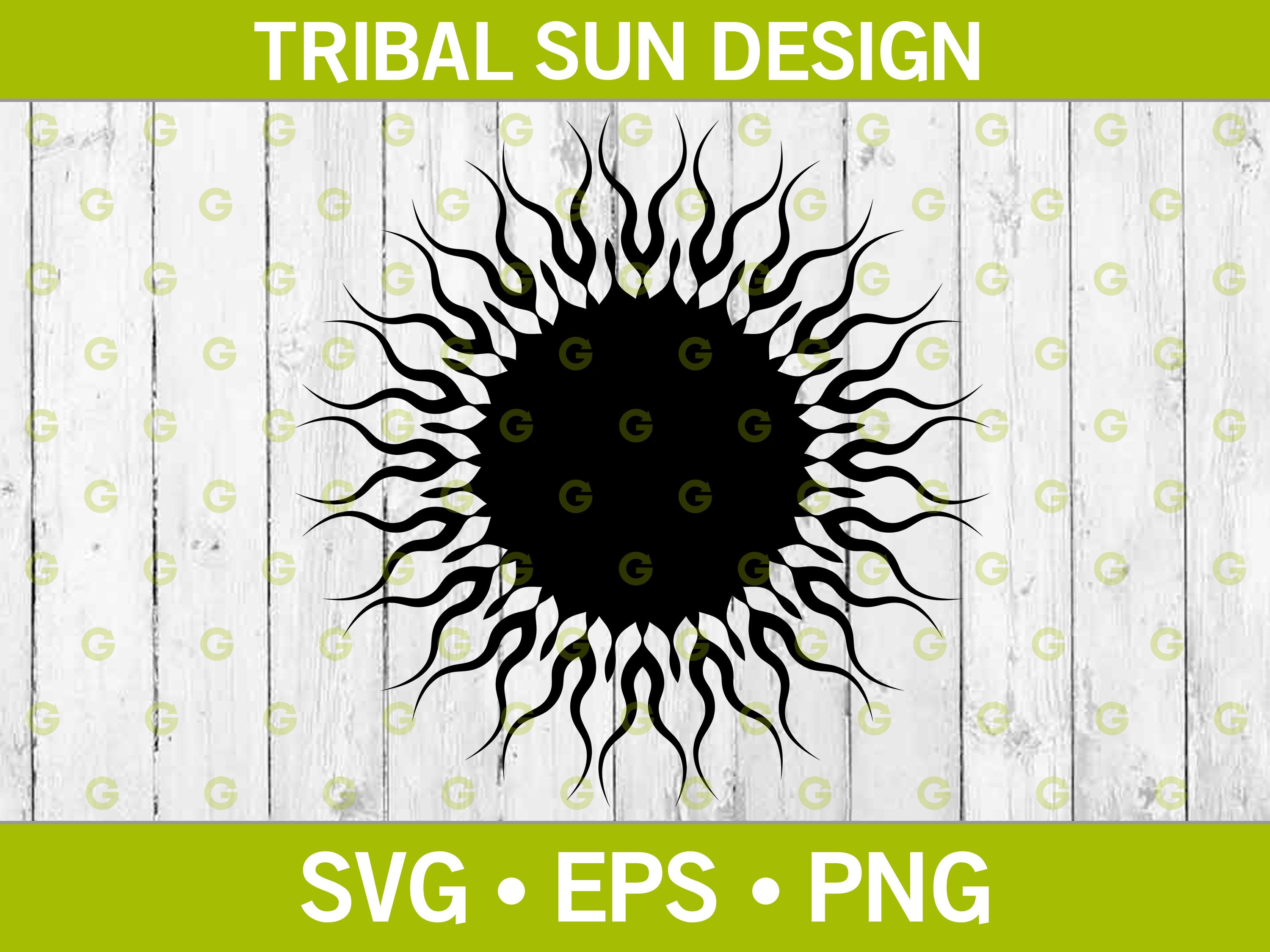 Tribal Sun With Rays SVG, Sunlight Svg, Sun Star Svg, Sol Svg, Tribal ...