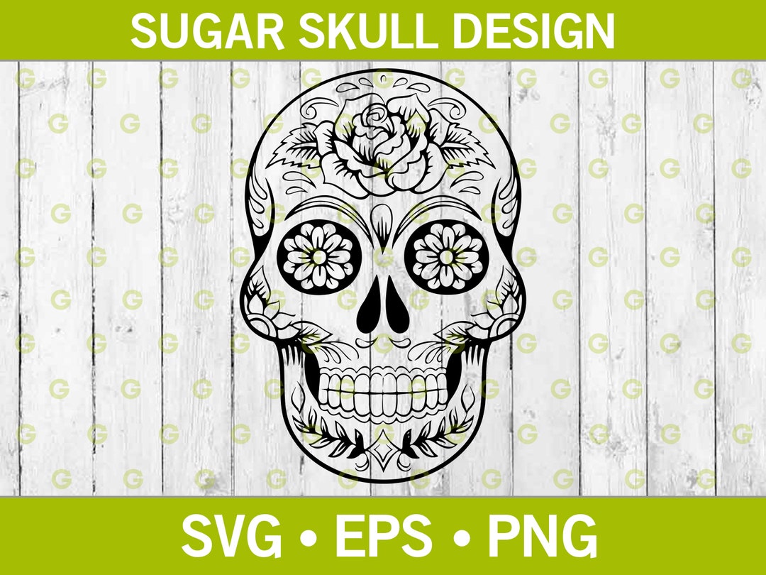 Smile Sugar Skull SVG, Grinning Skull SVG, Happy Calavera Svg, Cheerful ...