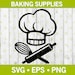 Chef Hat and Baking Utensils Svg, Food Svg, Cooking Svg, Chef Svg ...