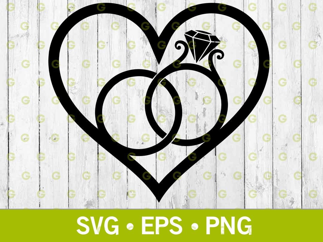 Wedding Bands Ring Love Heart Svg, Bride SVG, Groom Svg, Marriage SVG ...