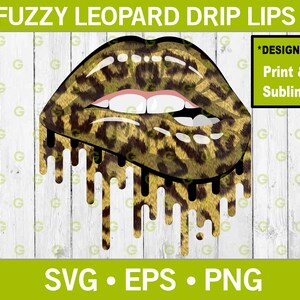 Fashion Leopard Dripping Lips Svg, Drip Lips Svg, Biting Lips Svg ...