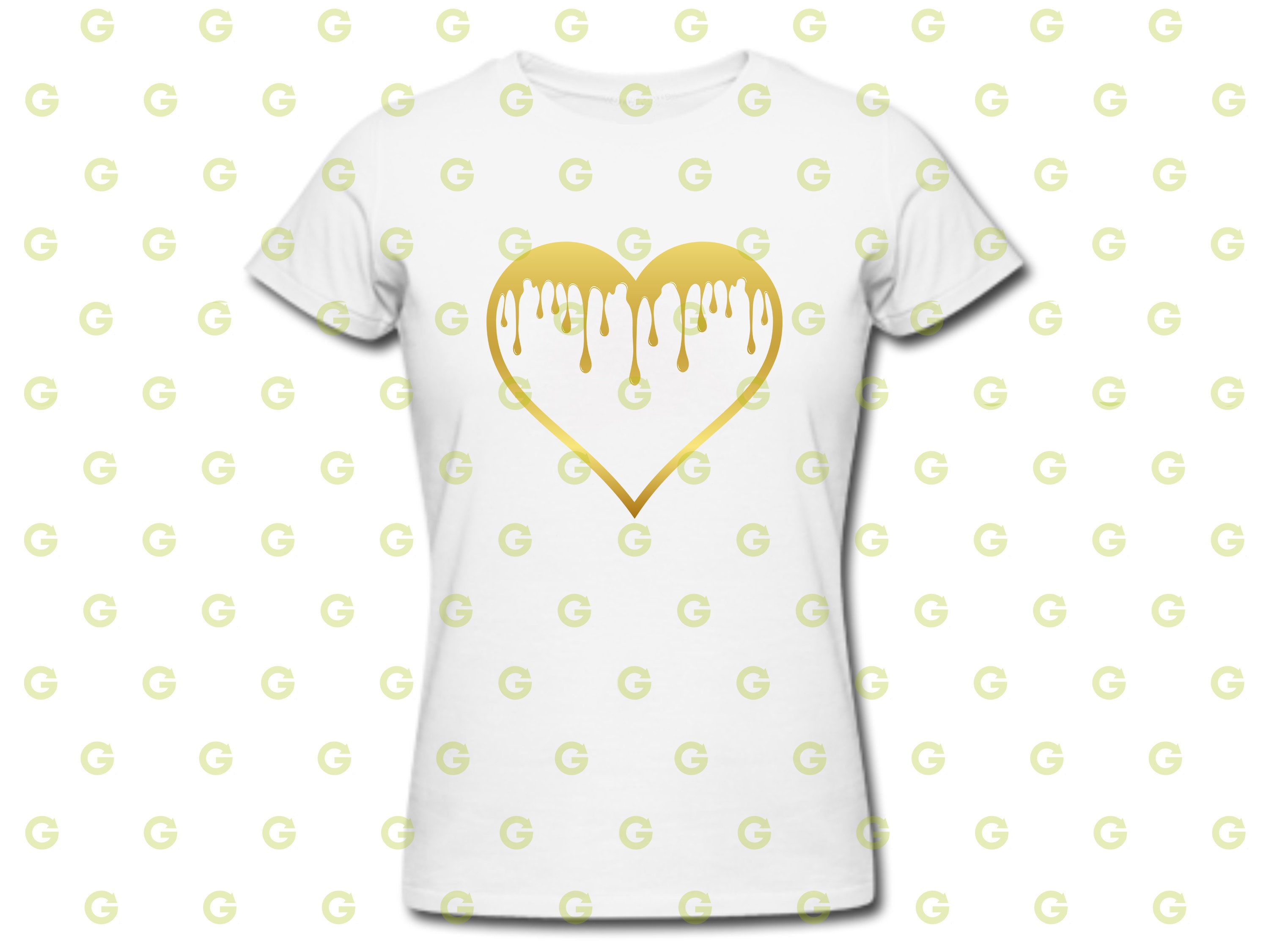 Gold Dripping Heart SVG Drip Heart Svg Love Heart SVG Gold - Etsy