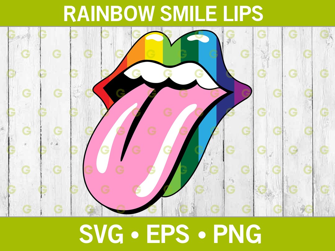 Pride Rainbow Lips With Tongue Svg Lgbtq Lips Rainbow Etsy