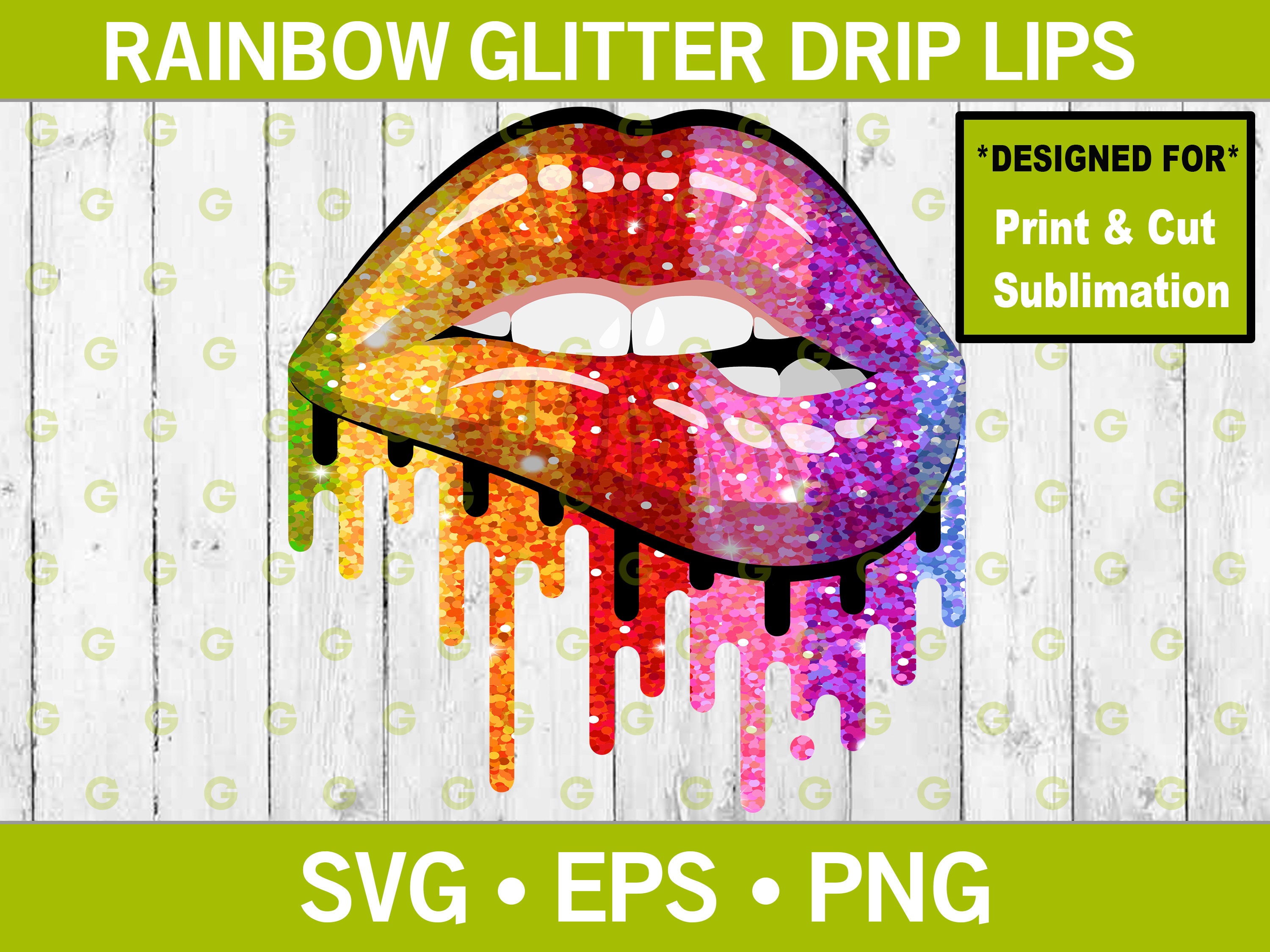 Rainbow Glitter Lips