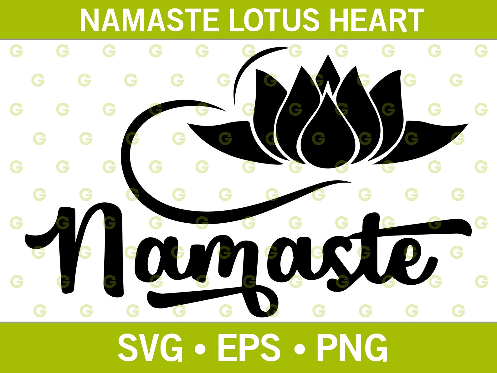 Namaste SVG Lotus Flower SVG Heart SVG Love Svg Yoga Svg | Etsy