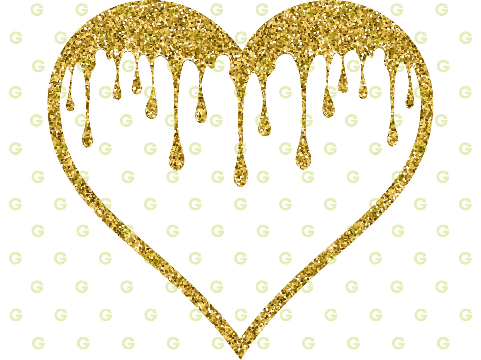 Gold Glitter Dripping Heart SVG Cut File Drip Heart Svg Love | Etsy