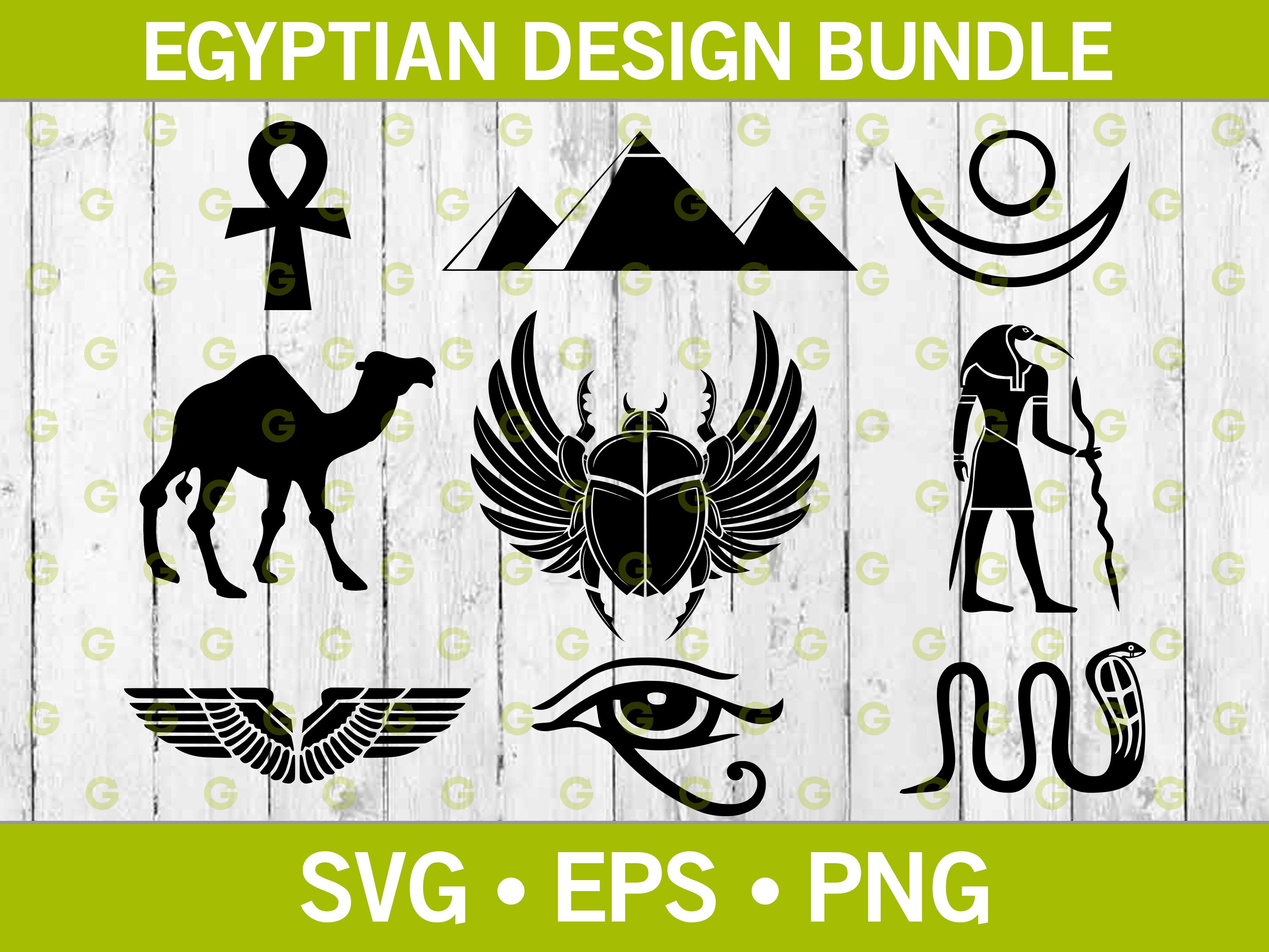 Egyptian SVG, SVG Bundle, Pyramid Svg, Scarab Svg, Pharaoh SVG, Camel ...