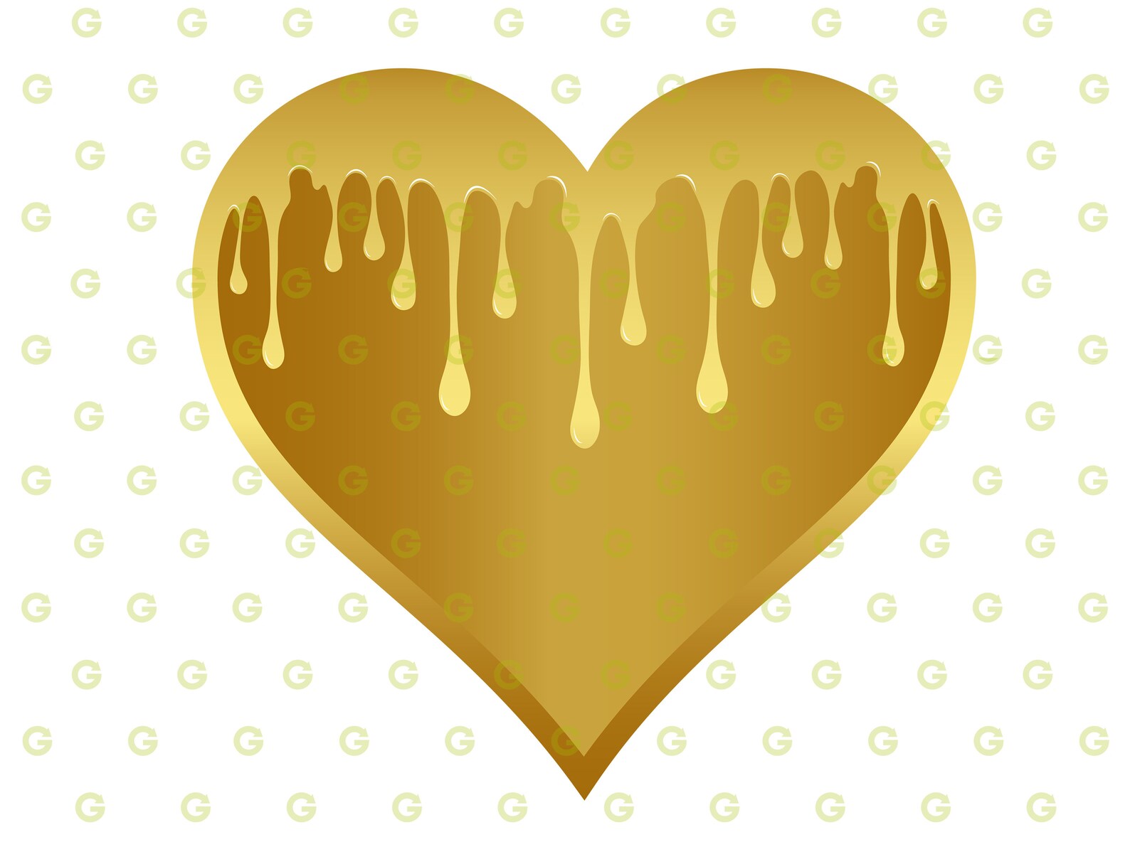 Solid Gold Dripping Heart SVG Dripping Heart Svg Drip Heart - Etsy