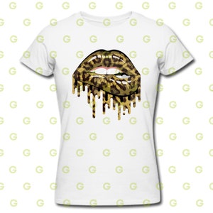 Fashion Leopard Dripping Lips Svg, Drip Lips Svg, Biting Lips Svg ...
