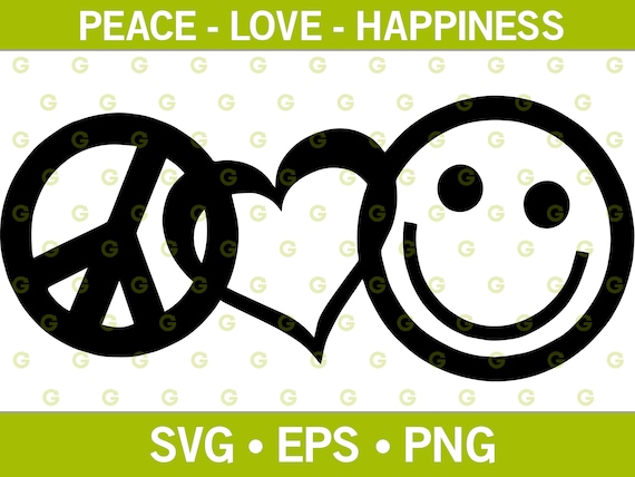 Peace SVG Love SVG Heart SVG Smiley Svg Emoji Svg | Etsy