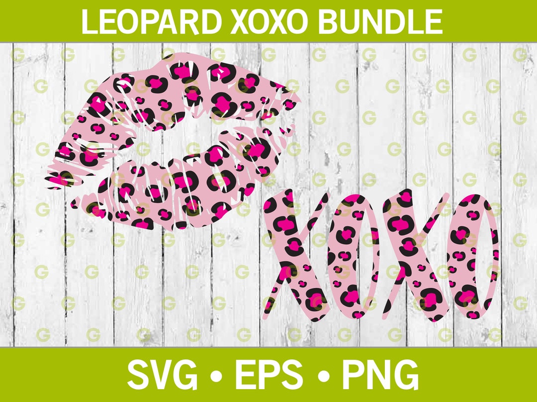 Lips SVG Bundle Pink Leopard Kiss and Hug - Print & Cut File for ...