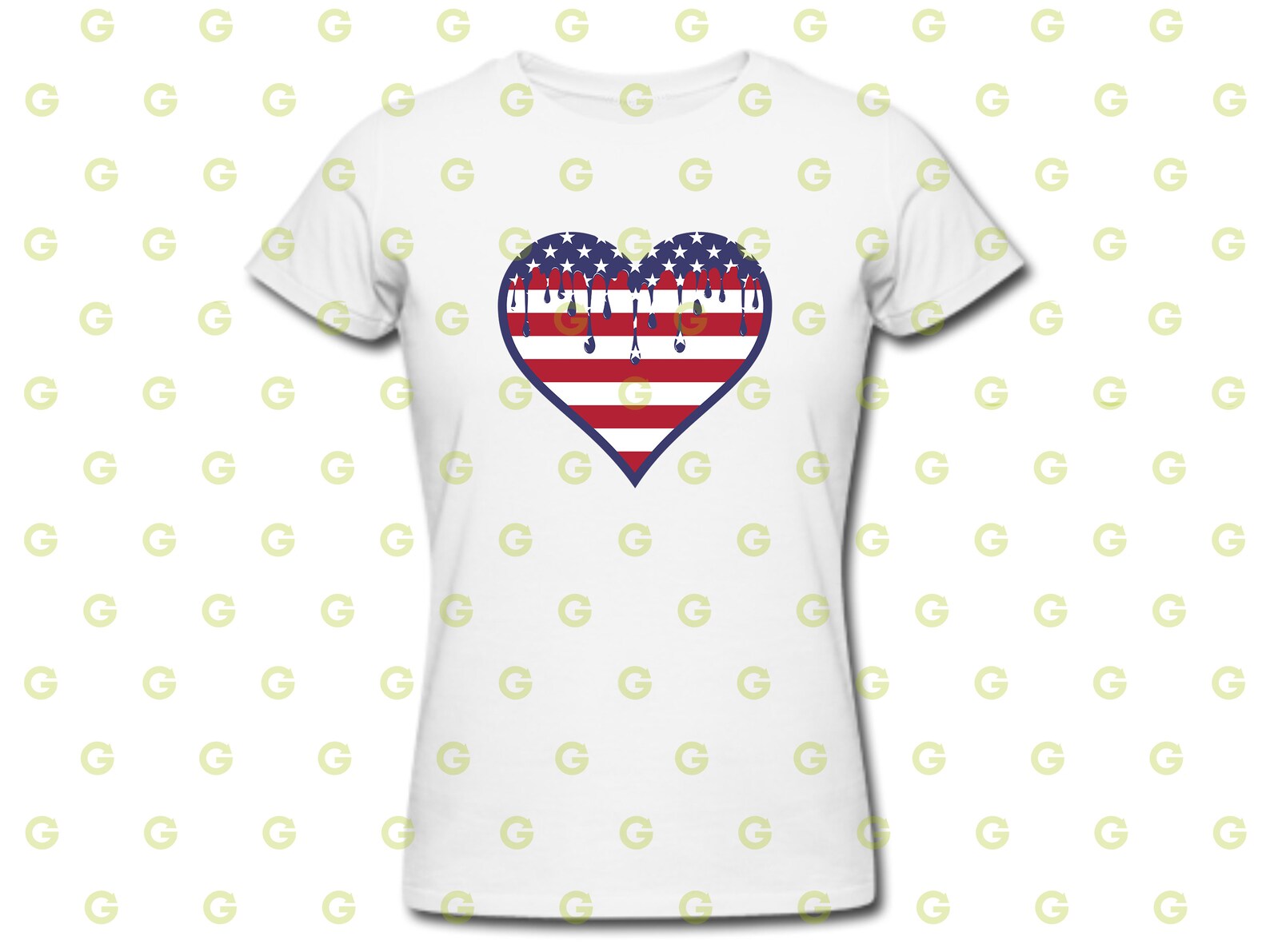 American Flag Dripping Heart SVG Drip Heart Svg Drip Svg - Etsy