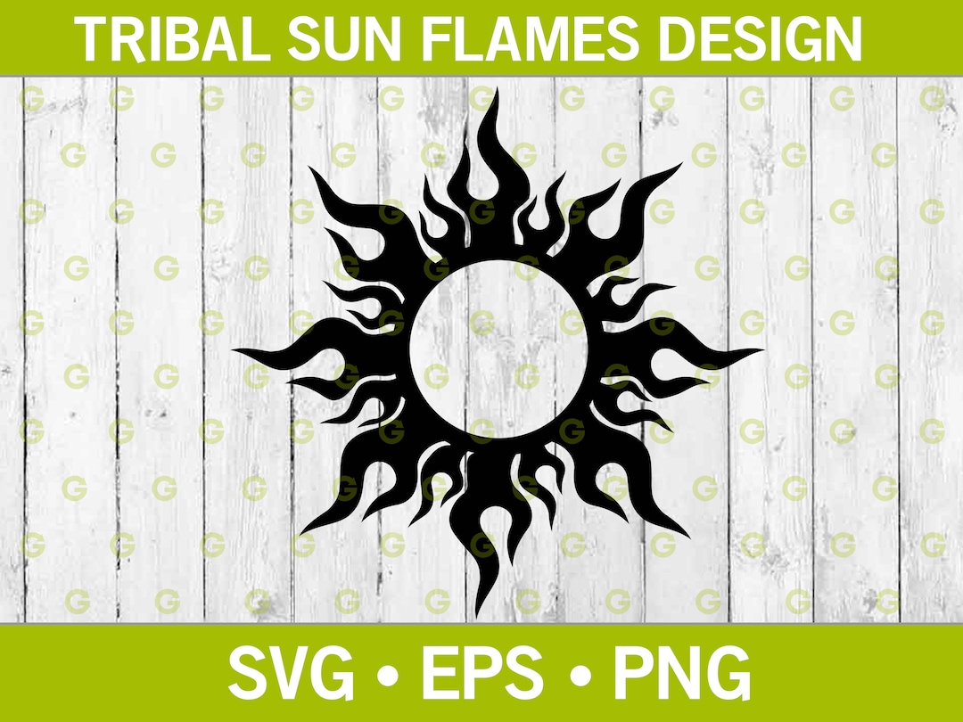 Tribal Sun With Flames SVG, Sunlight Svg, Sun Star Svg, Sol Svg, Tribal ...