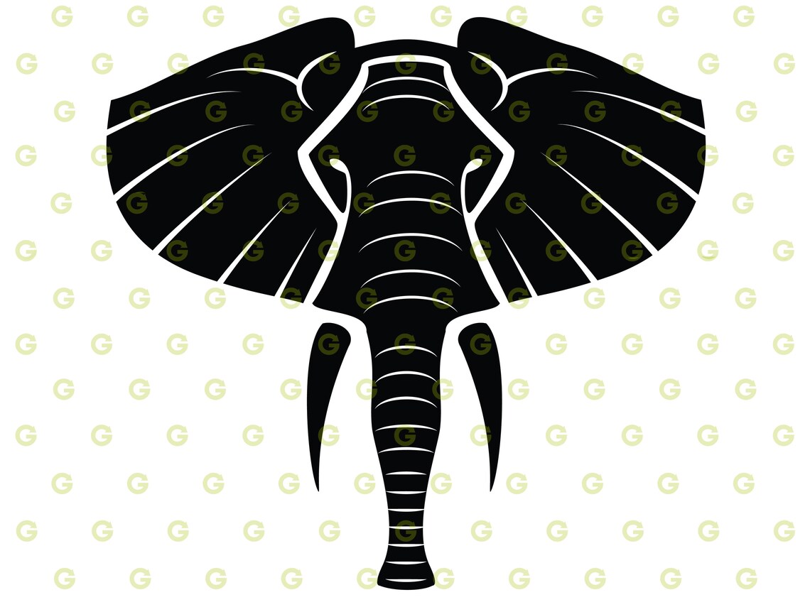 Elephant Head SVG, Animal SVG, Trunk Svg, Tusks Svg, Mammoth Svg, Ivory ...