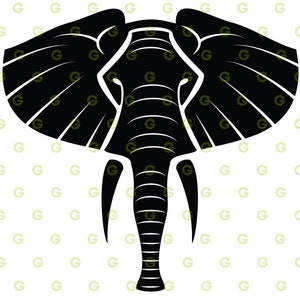 Elephant Head SVG, Animal SVG, Trunk Svg, Tusks Svg, Mammoth Svg, Ivory ...