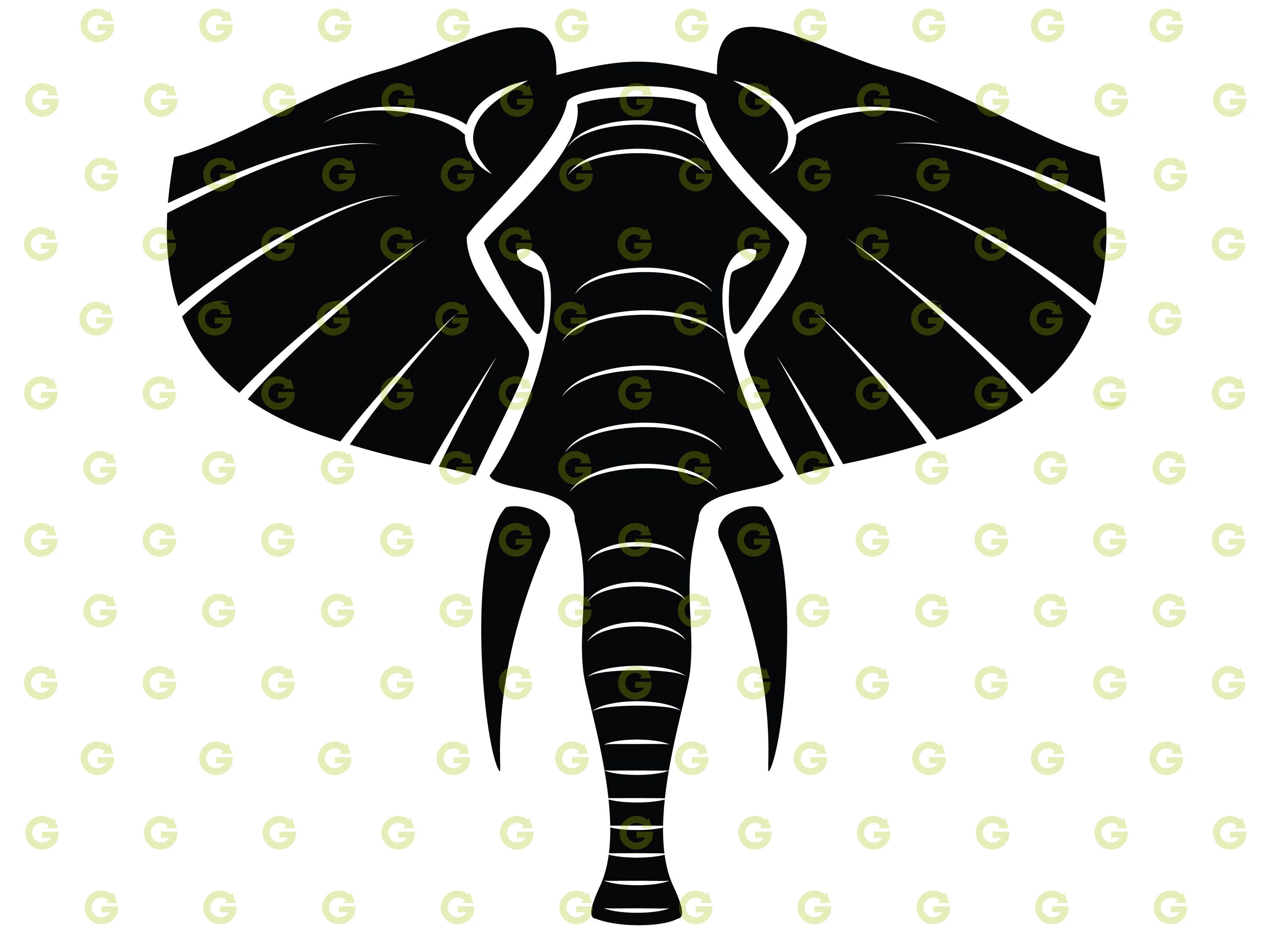 Elephant Head SVG Animal SVG Trunk Svg Tusks Svg Mammoth - Etsy