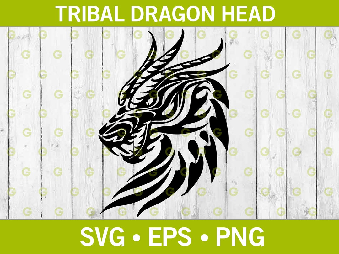 Tribal Dragon Head SVG, Tribal Horns SVG, Tribal Lizard Svg, Fire ...