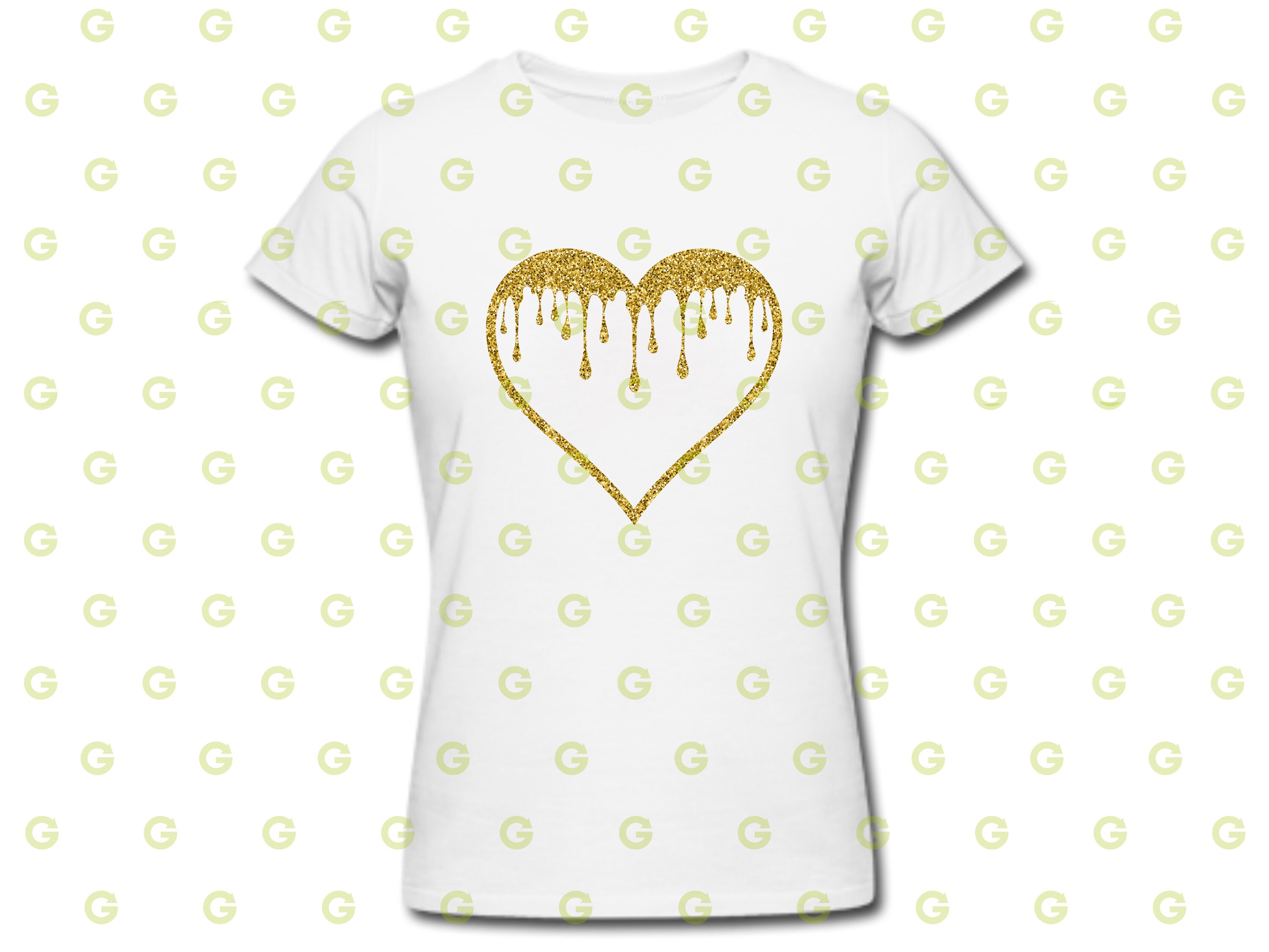 Gold Glitter Dripping Heart SVG Cut File Drip Heart Svg Love | Etsy