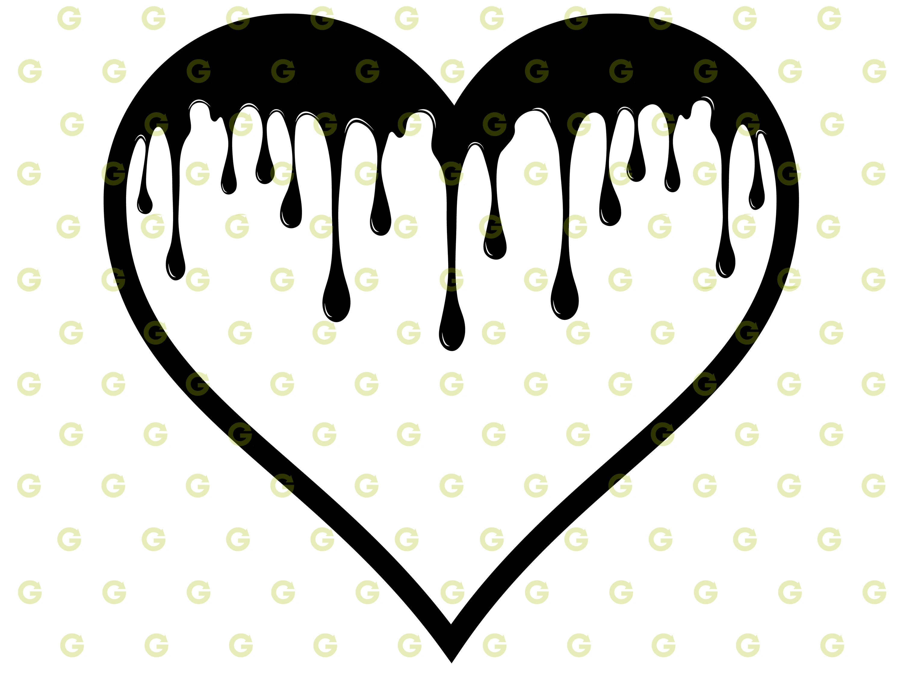 Dripping Heart SVG Cut File Drip Heart Svg Love Heart SVG - Etsy