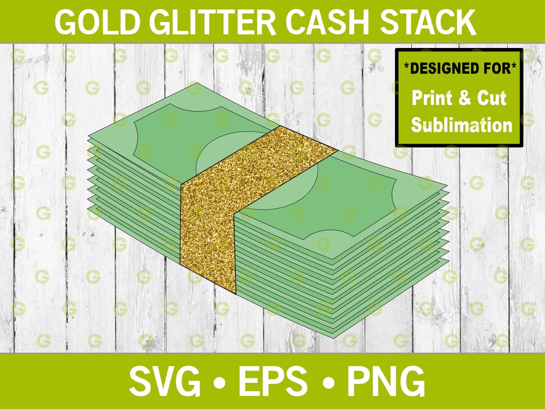 Gold Glitter Fashion Cash Stack SVG, Fashion Money Svg, Designer Money ...