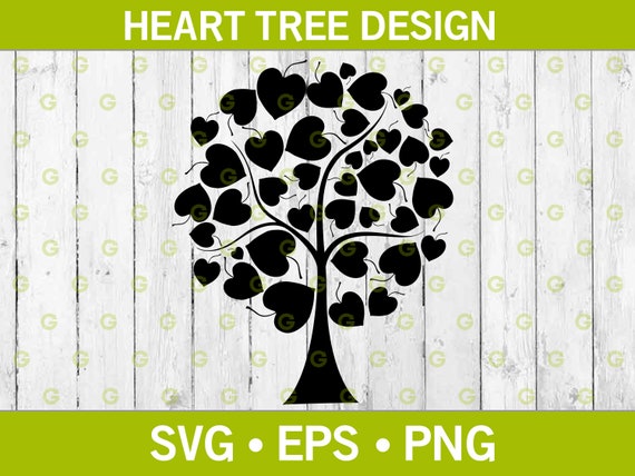 Tree with Heart Shaped Leaves Svg Tree of Life Svg Tree | Etsy