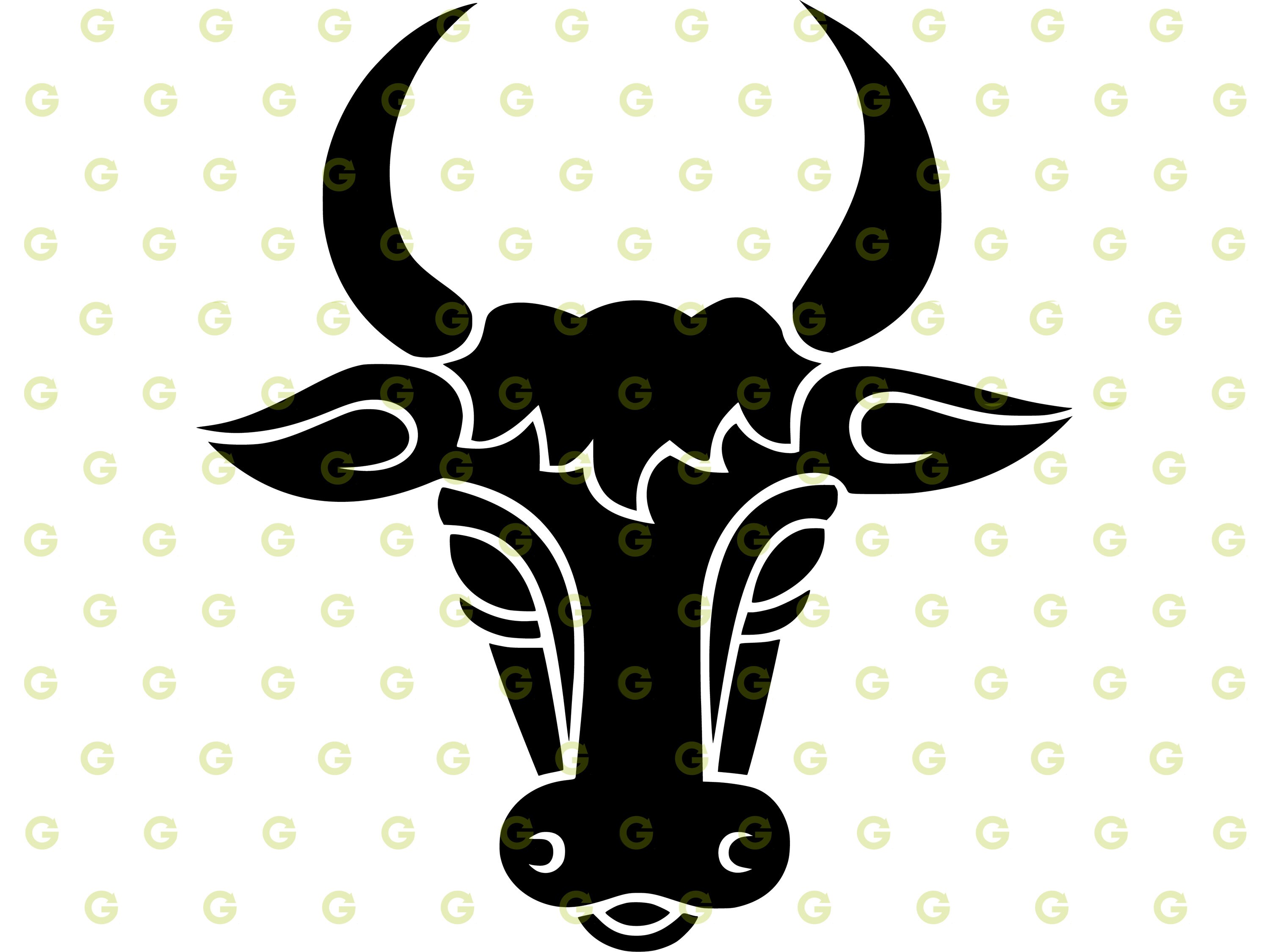 Bull With Horns SVG Cow SVG Farm Animal Svg Cow Profile - Etsy