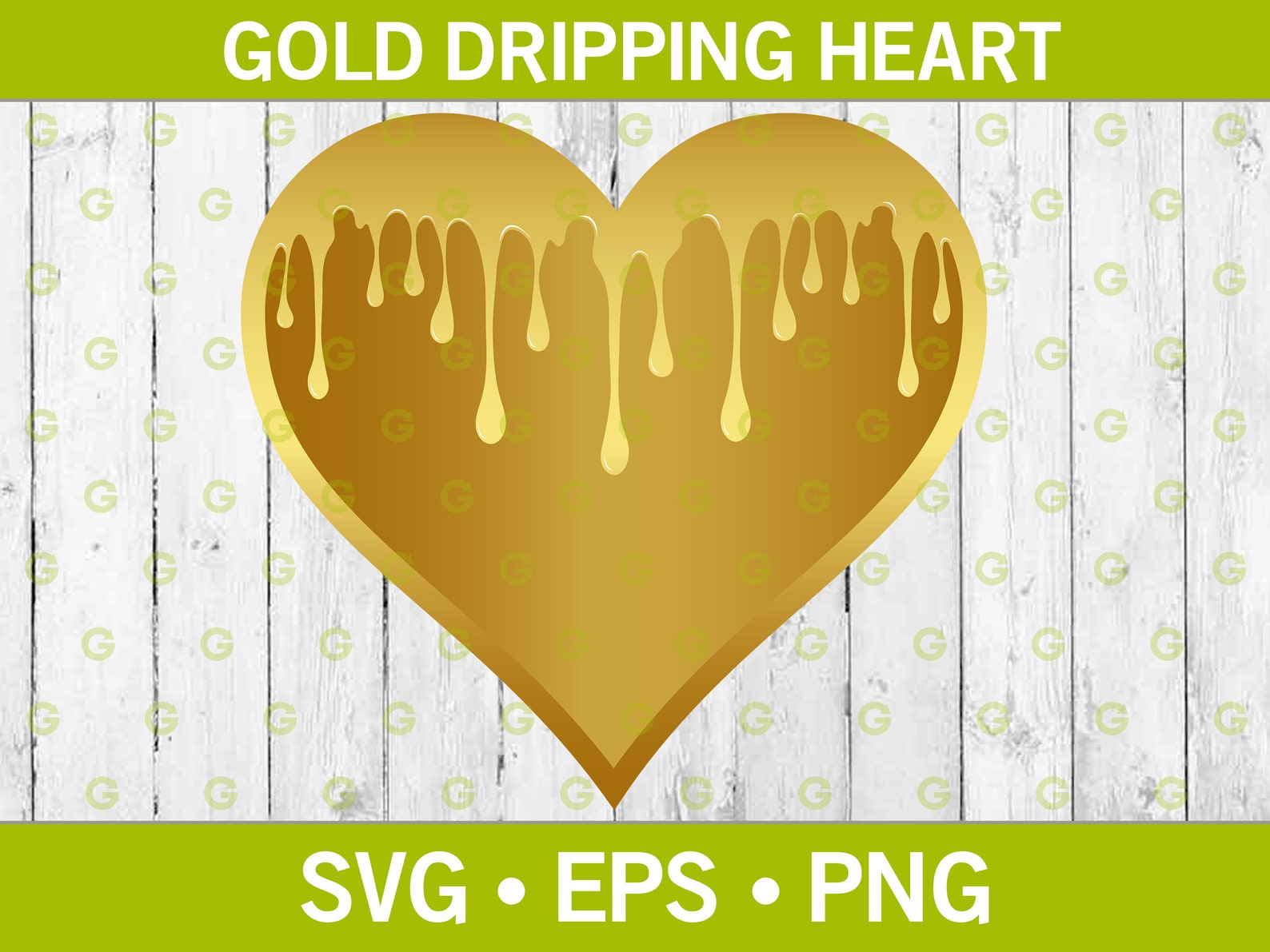 Solid Gold Dripping Heart SVG Dripping Heart Svg Drip Heart - Etsy
