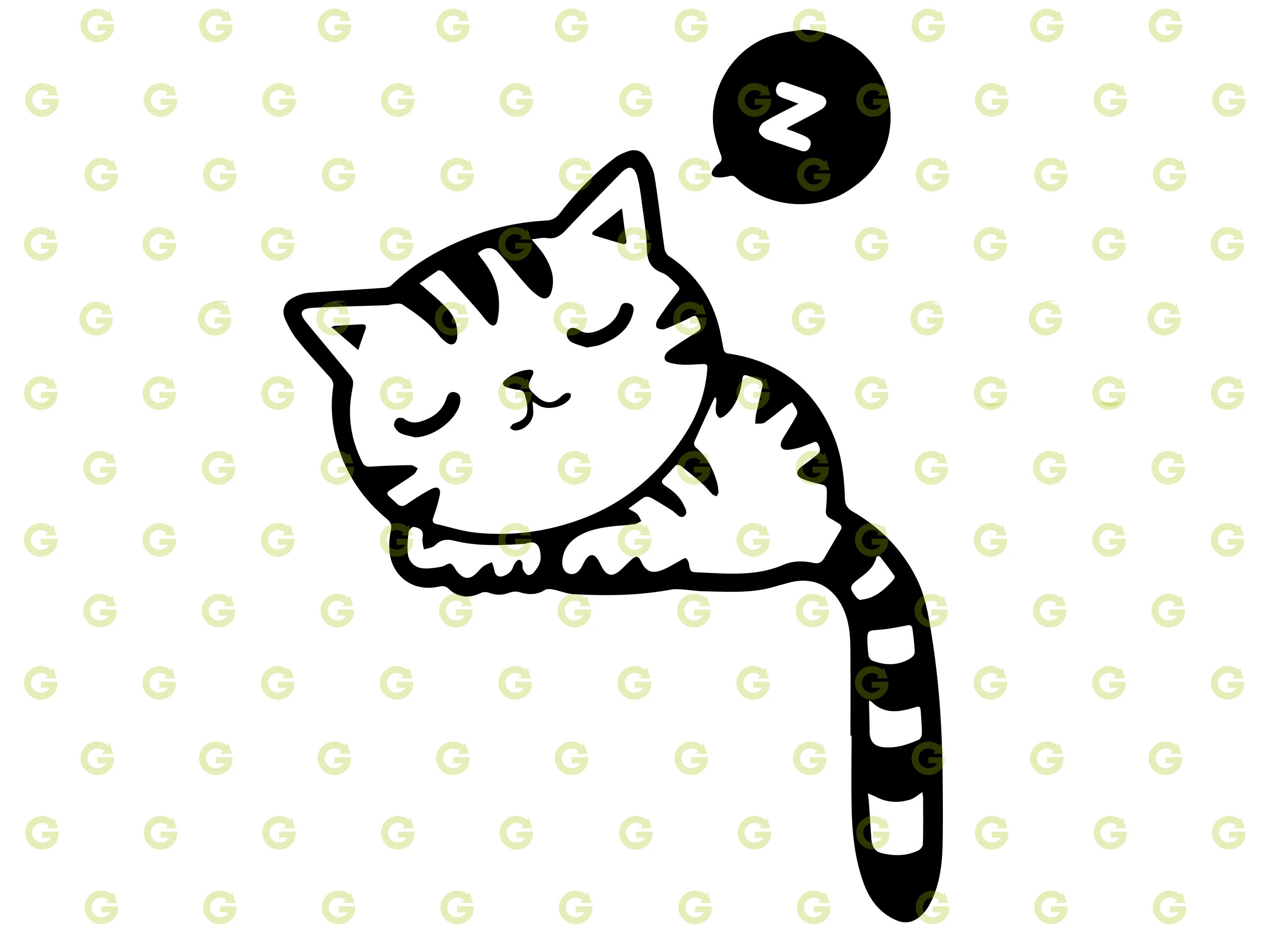 Sleeping Cute Cat SVG Sleeping Kitten SVG Sleeping Kitty | Etsy