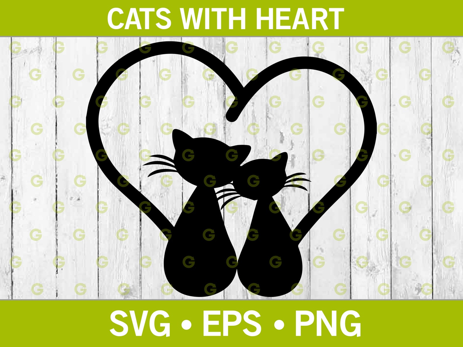 Two Cats and Heart SVG Cat Heart SVG Kitten Heart SVG - Etsy Canada