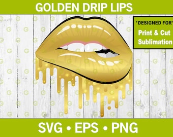 Fashion Pink Glitter Dripping Lips SVG ,glitter Drip Lips SVG, Biting ...