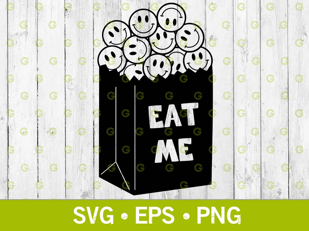 Eat Me Bag of Happy Emoji Smie Faces Svg, Happy Faces Svg, Eat Me Svg ...